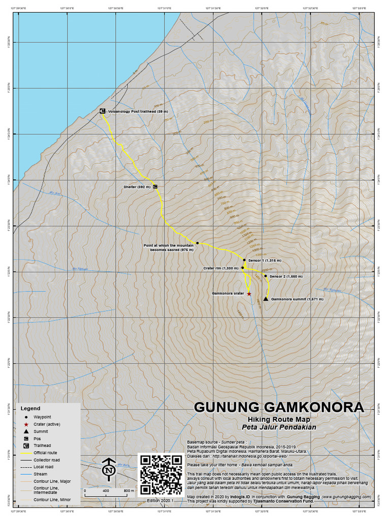 Gunung Gamkonora Hiking Route Map | PDF | Cartography