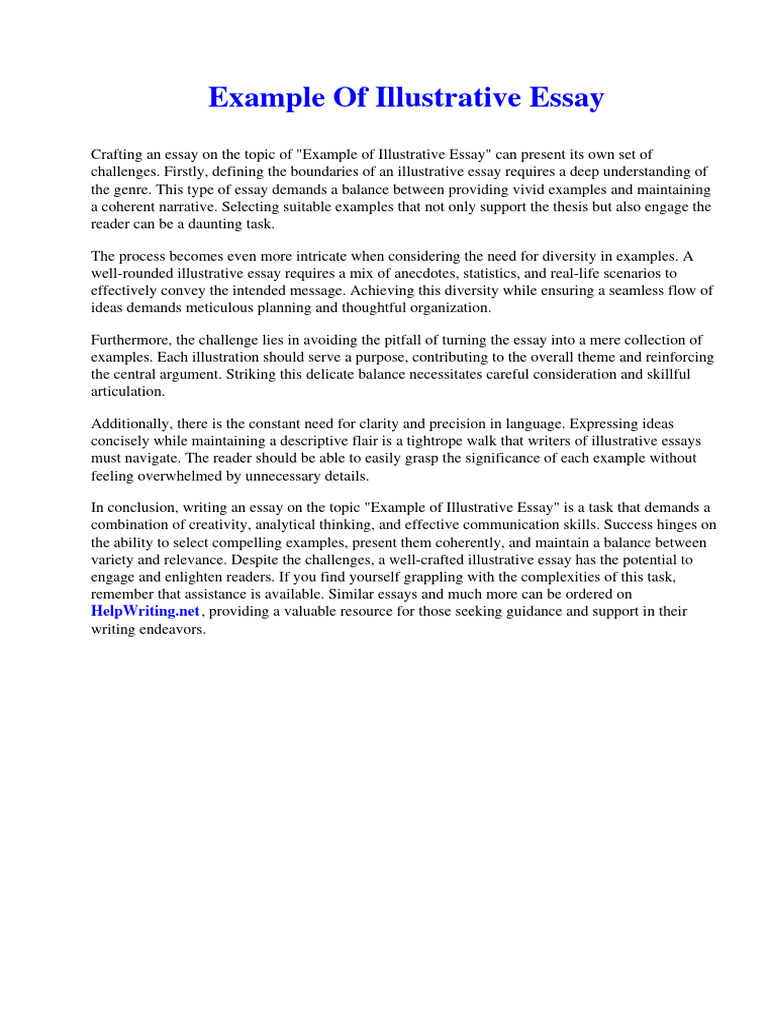 Example of Illustrative Essay | PDF