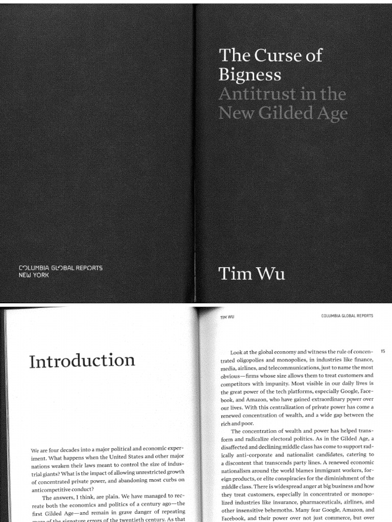 Aula 4. WU, Tim. The Curse of Bigness Antitrust in The New Gilded Age ...