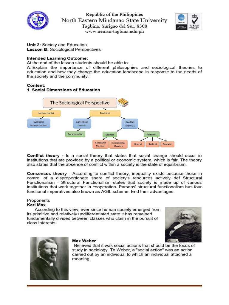 Unit 2 Lesson B Sociological Perspectives | PDF