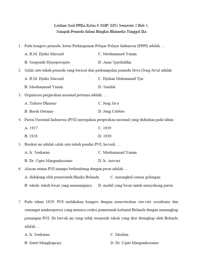 Tokoh dan Perkembangan PNI | PDF | Ilmu Sosial