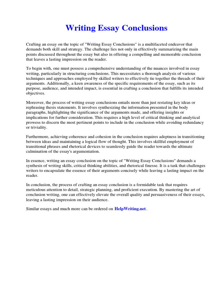 Mastering Essay Conclusions Techniques | PDF | Social Science