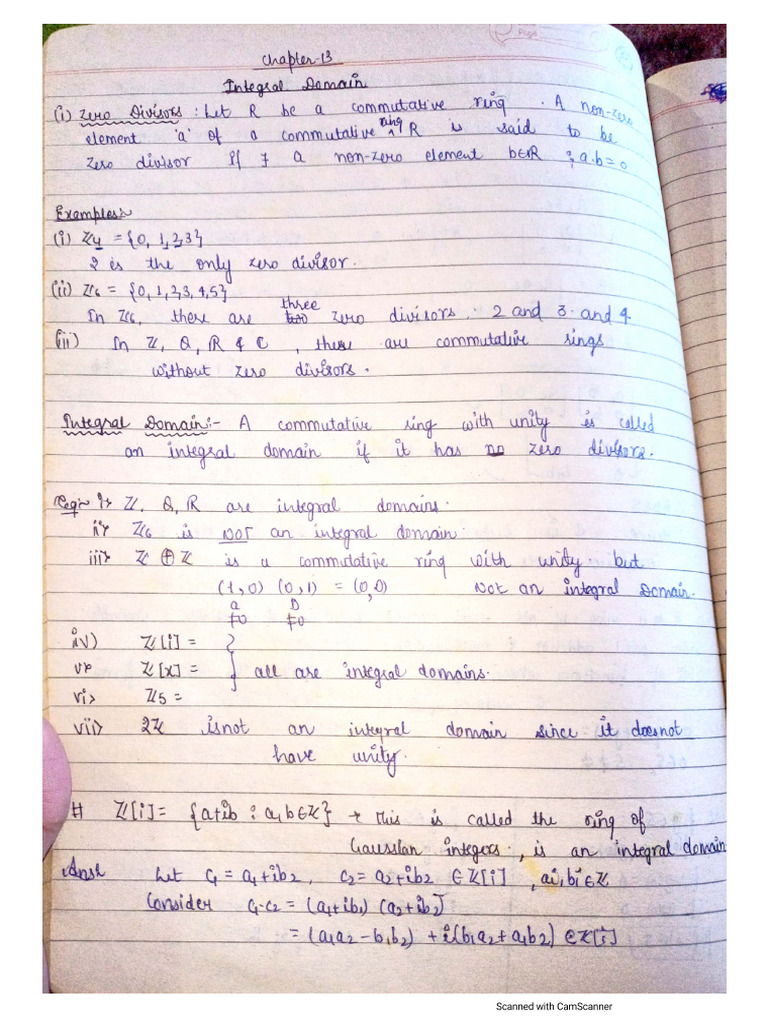 Integral - Domain Notes | PDF