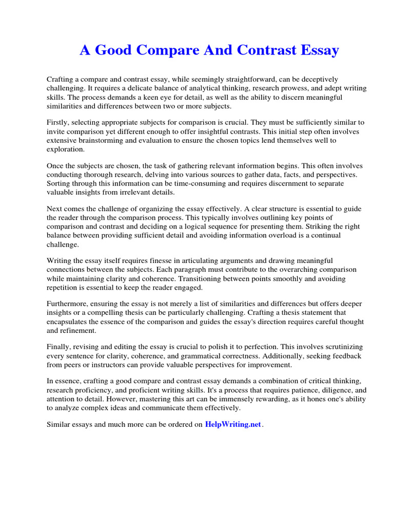 Crafting a Compare & Contrast Essay | PDF | Rwandan Genocide | Essays