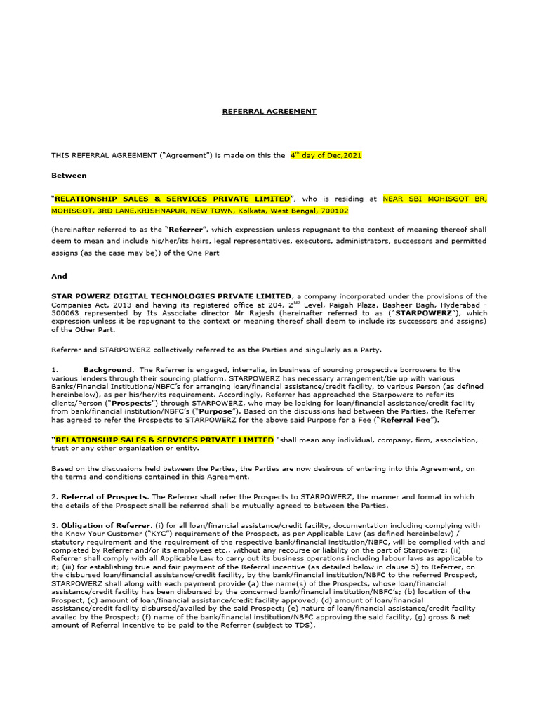 Referral Agreement | PDF | Legal Remedy | Discovery (Law)