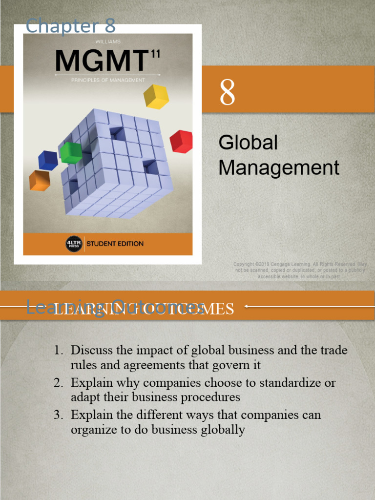 Chap 8 - Global Management | PDF | Non Tariff Barriers To Trade | Trade