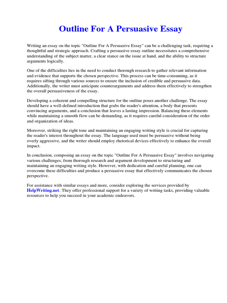 Outline For A Persuasive Essay | PDF | Essays | Planets In Astrology