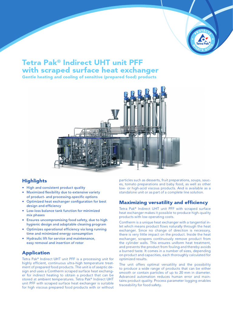 Tetra Pak Indirect UHT Unit PFF SSHE - PD | PDF | Heat Exchanger | Water