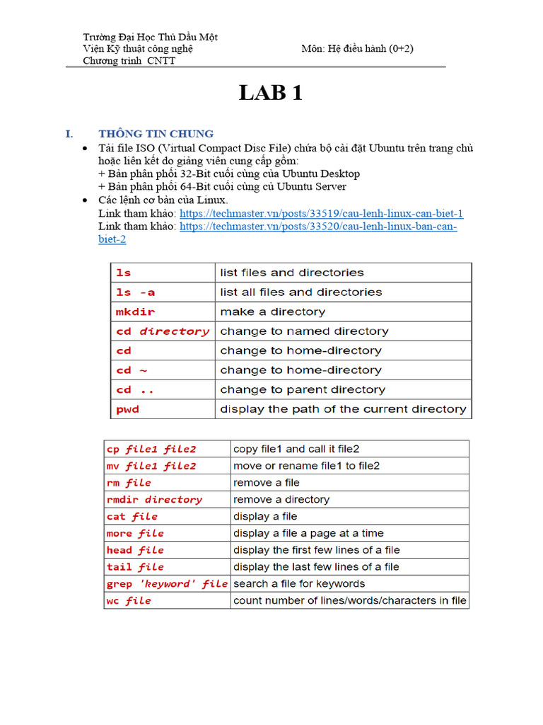 Lab01 LinuxOverview | PDF