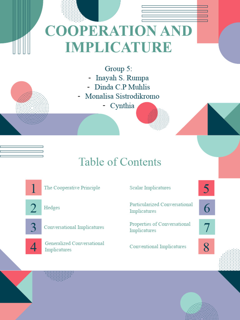 Cooperation and Implicatures | PDF | Cognitive Science | Logic