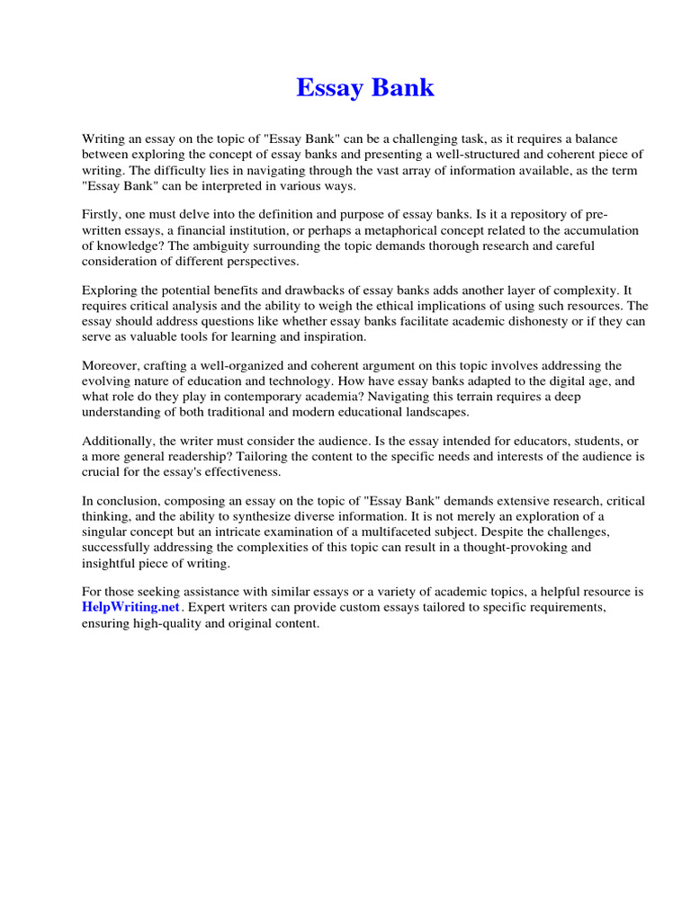 Essay Bank | PDF | Discounted Cash Flow | Capital Asset Pricing Model