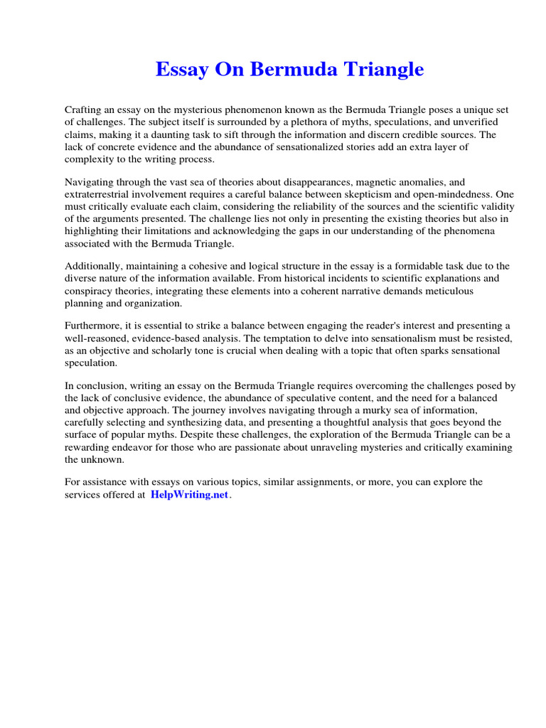 Essay On Bermuda Triangle | Download Free PDF | Pledge Of Allegiance