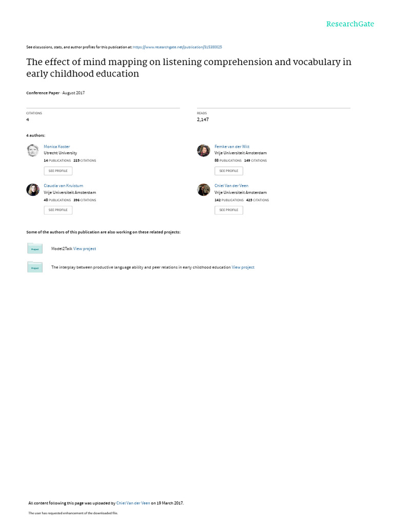 The Effect of Mind Mapping On Listening Comprehension and Vocabulary in ...