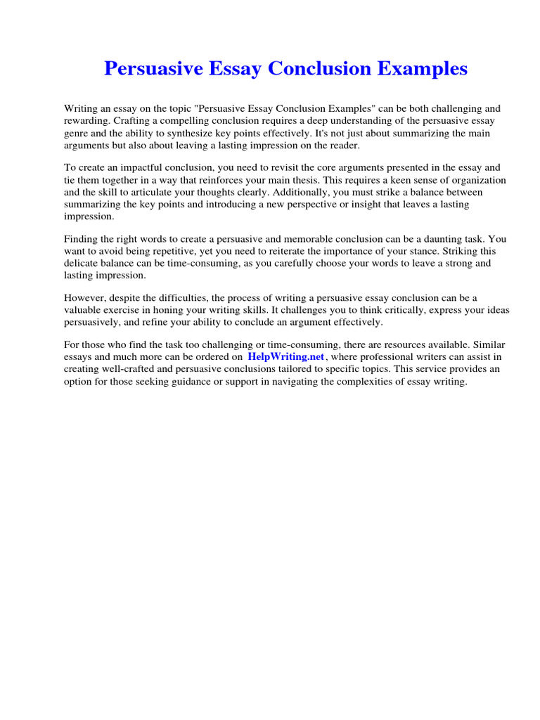 Persuasive Essay Conclusion Examples | PDF | Essays | Fukushima Daiichi ...