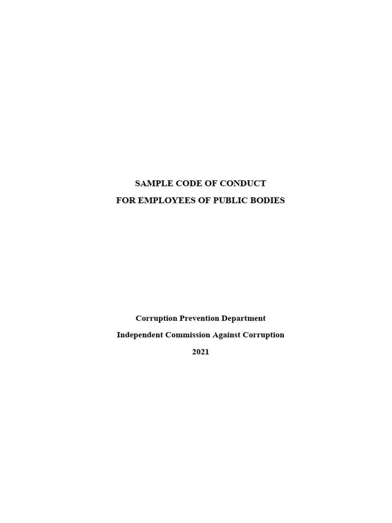 Employees PB Sample Code Fair2021 en | PDF | Conflict Of Interest | Bribery