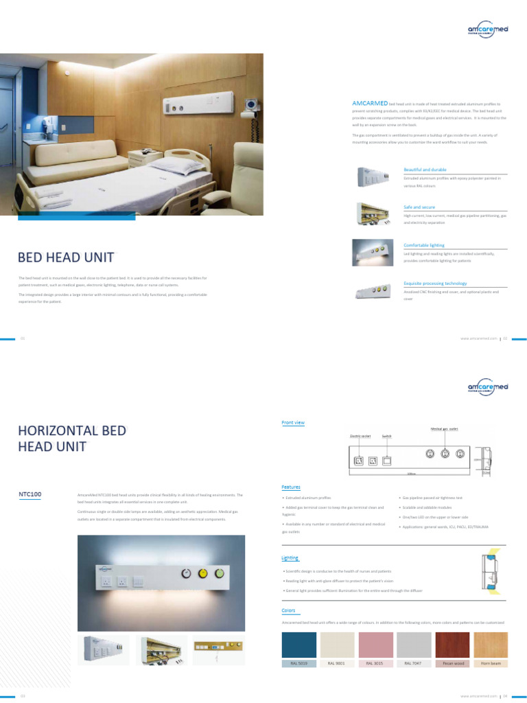 Bed Head Unit AmcareMed 2022 | PDF | Ac Power Plugs And Sockets | Materials