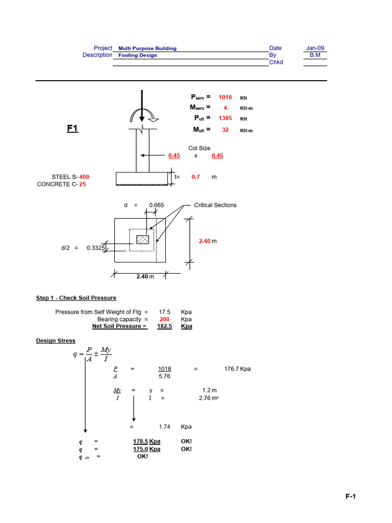 Square Footing | PDF | Solid Mechanics | Building Engineering