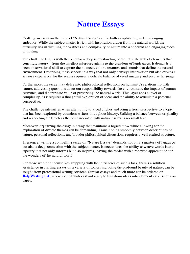 Nature Essays | PDF
