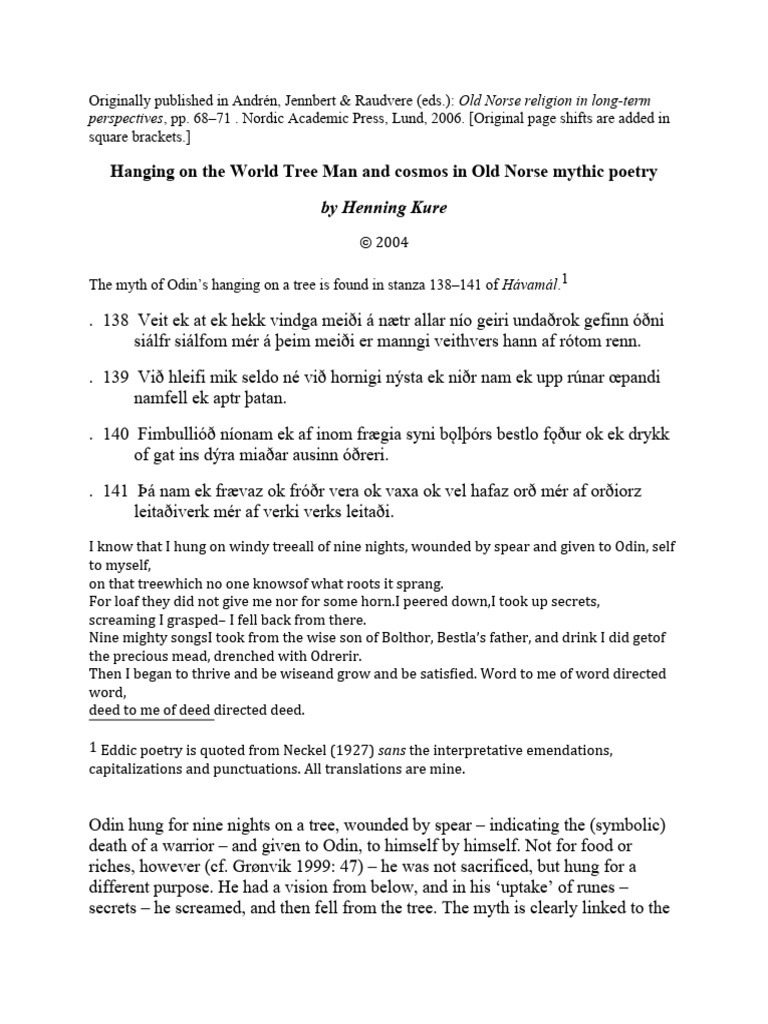 Edda - Man On The Tree | PDF | Odin | Norse Mythology