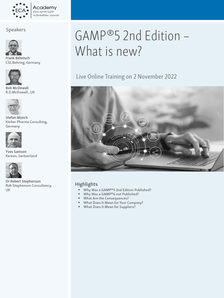 ECA GAMP 5 Second Edition Live Online Training | PDF | Accounts Payable | Business