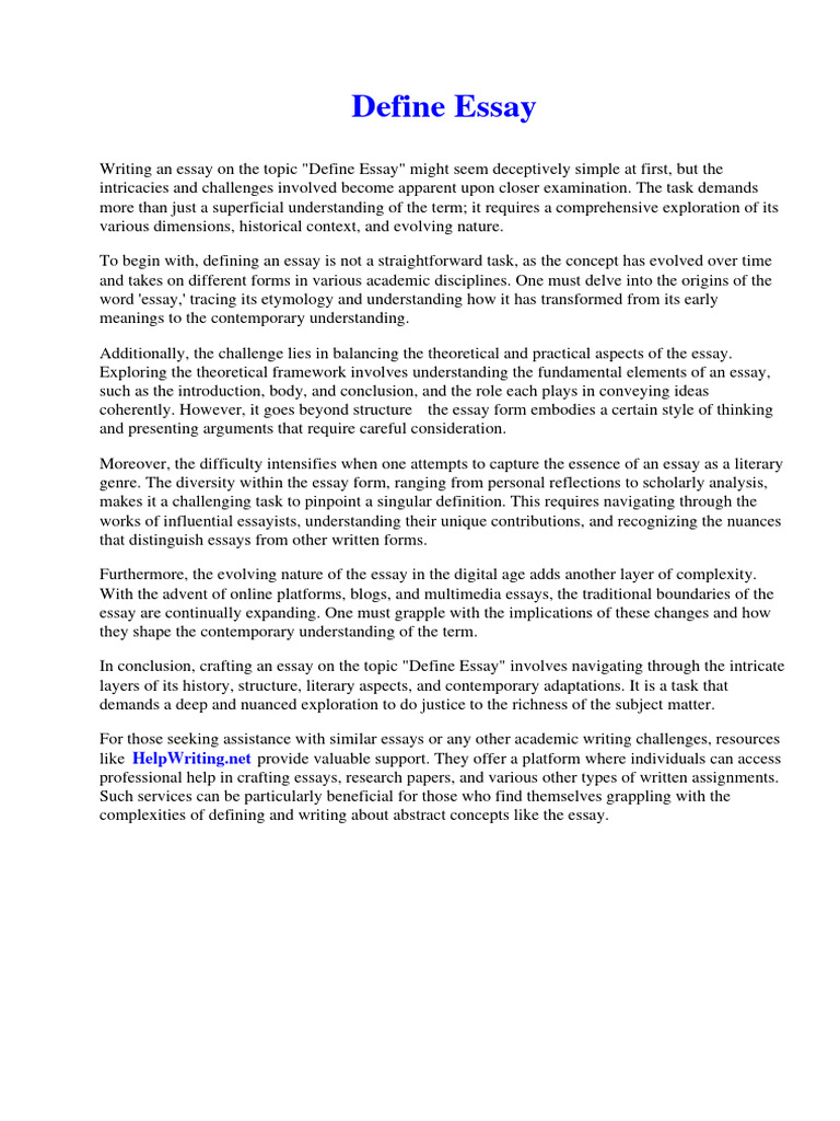 Define Essay | PDF