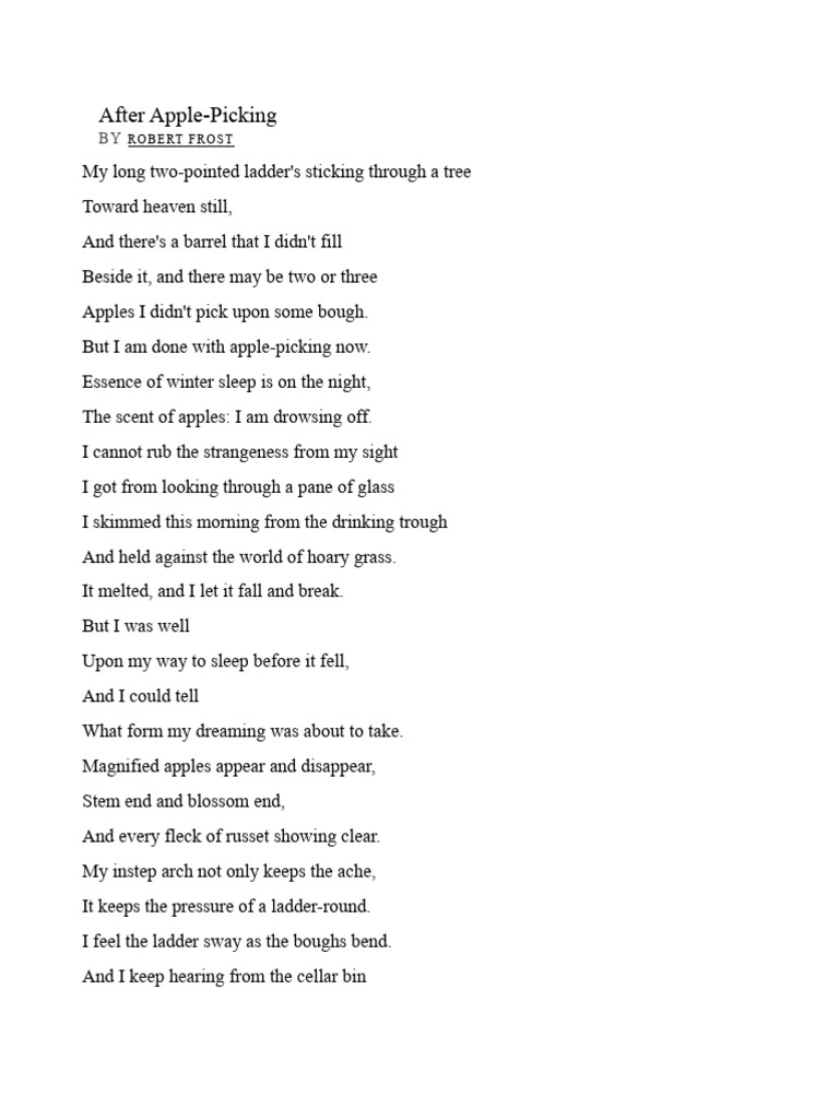 Reflections on Apple-Picking | PDF