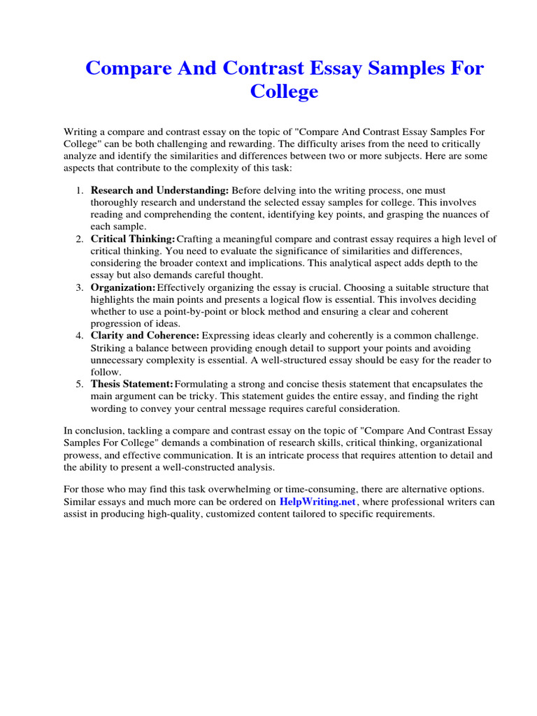 Compare and Contrast Essay Samples For College | PDF | Waveguide | Essays