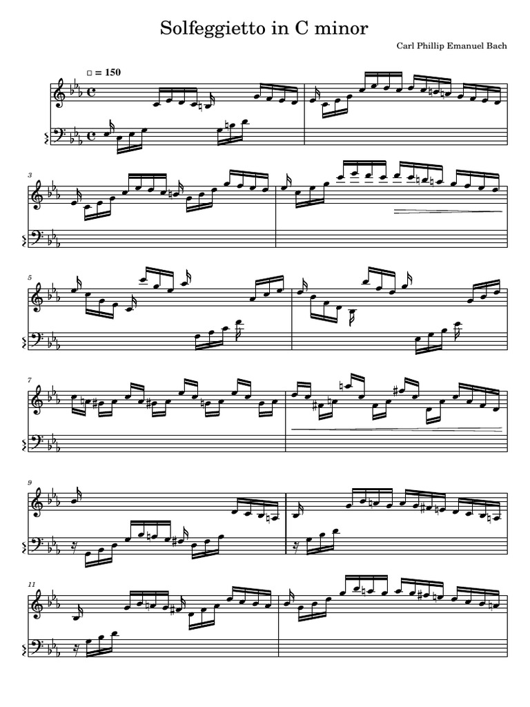 Solfeggietto in C Minor CPE Bach | Download Free PDF | Bach Family ...
