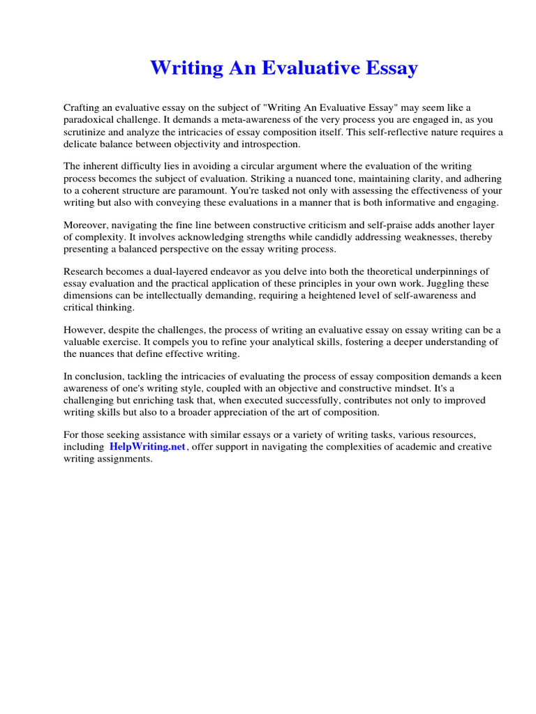 Writing An Evaluative Essay | Download Free PDF | Melting Point