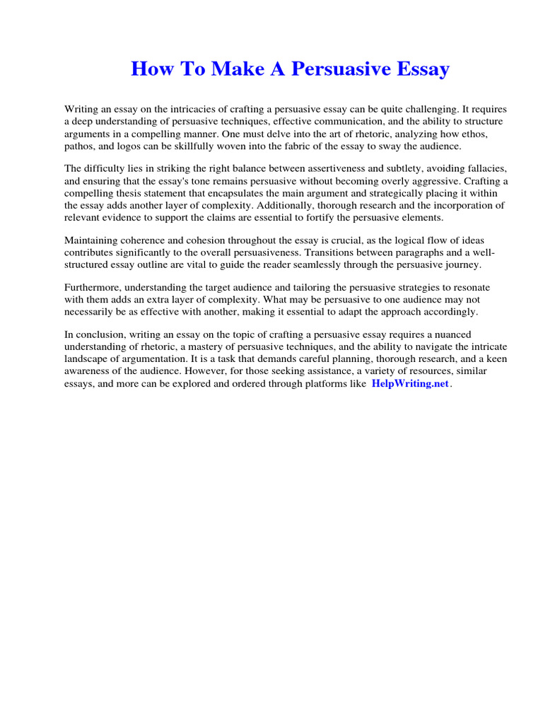 How To Make A Persuasive Essay | PDF | System | Essays