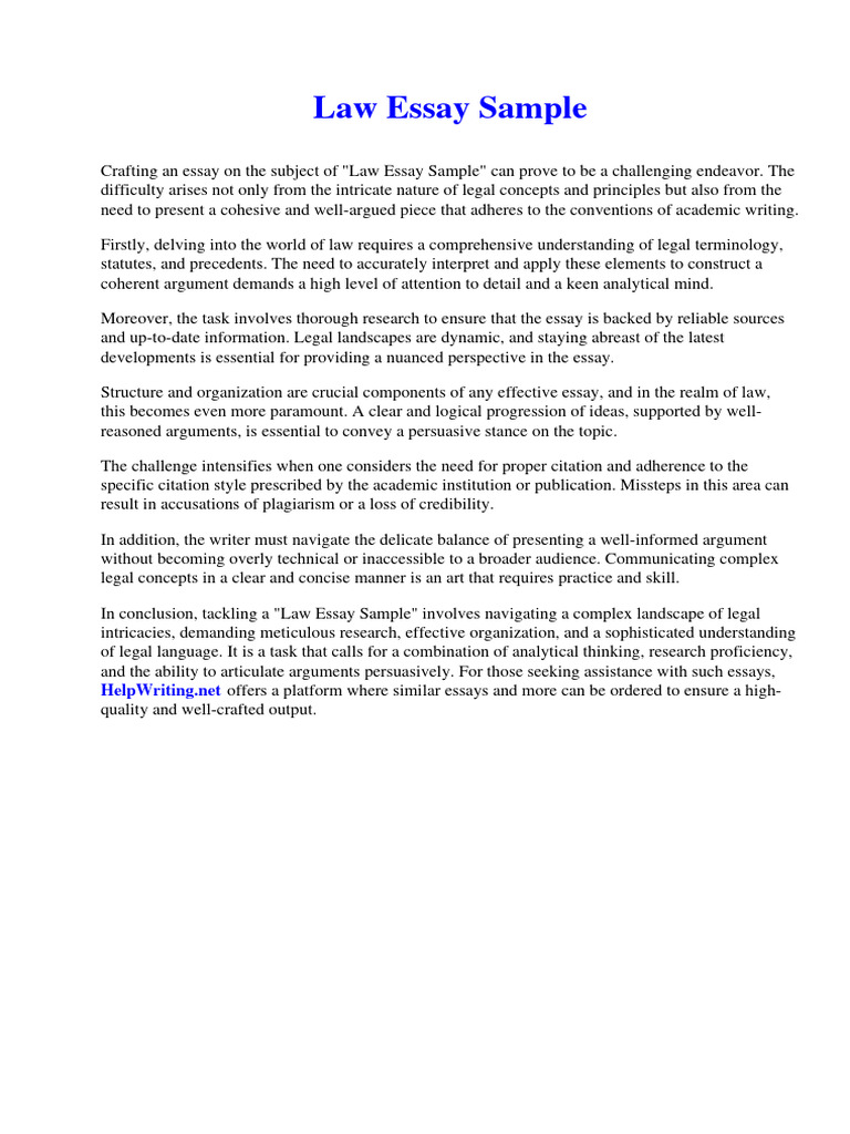 Law Essay Sample | PDF | Cost