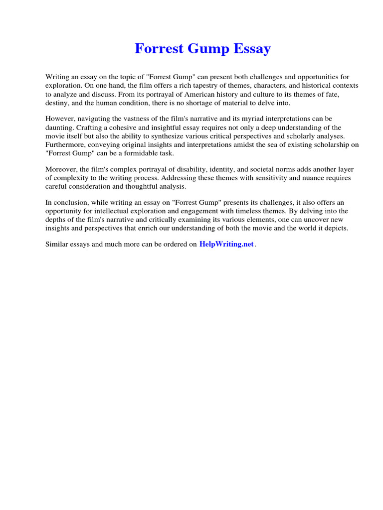 Forrest Gump Essay | PDF | Computer Network