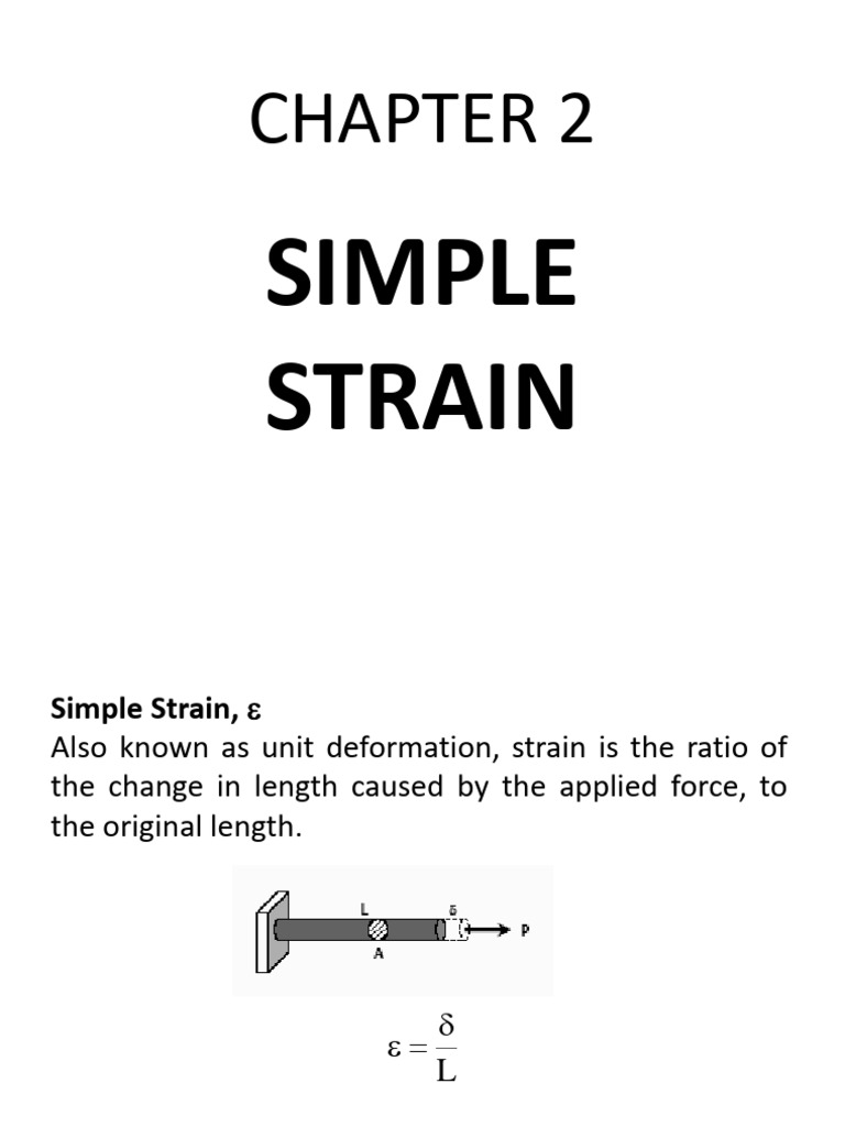 CHAPTER 2 Simple Strain | PDF | Deformation (Engineering) | Strength Of Materials