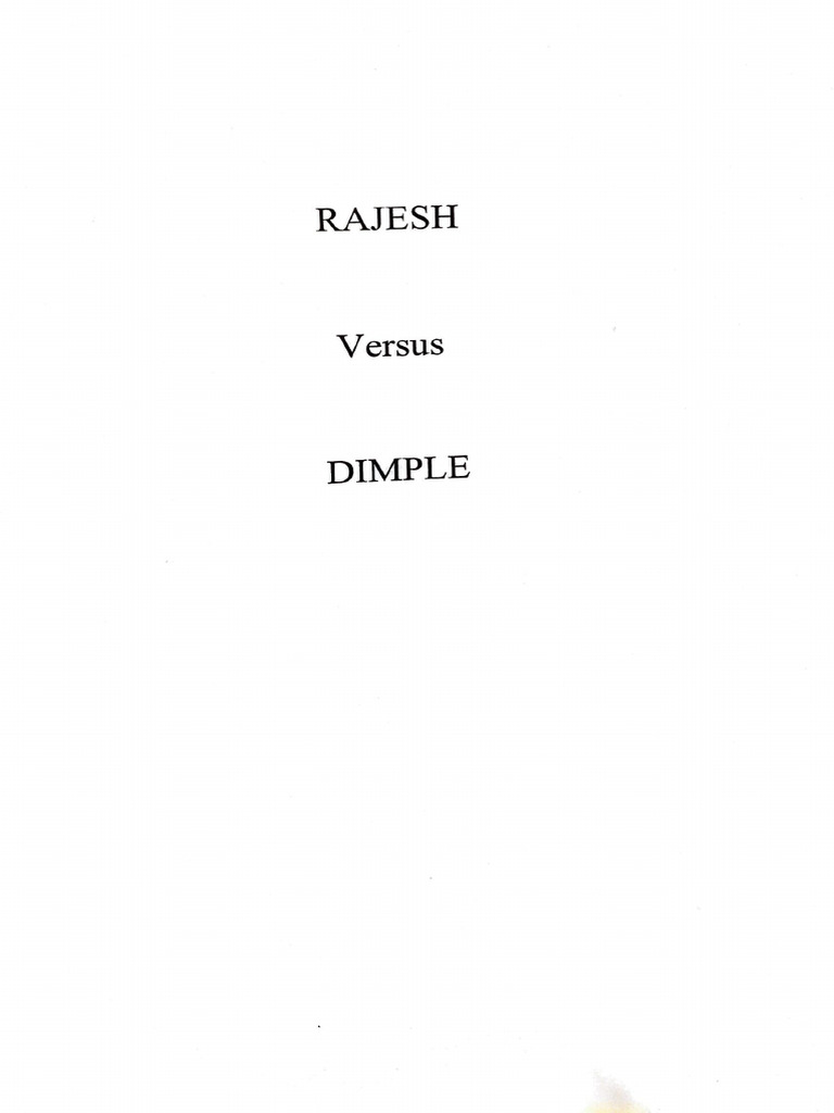 Rajesh VS Dimpal Case. Moot Court Problem 1 | Download Free PDF | Marriage, Unions And ...