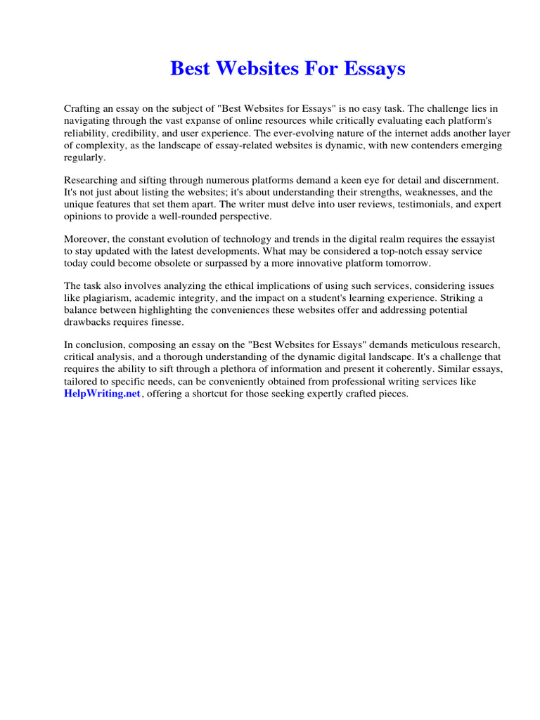 Best Websites For Essays | PDF