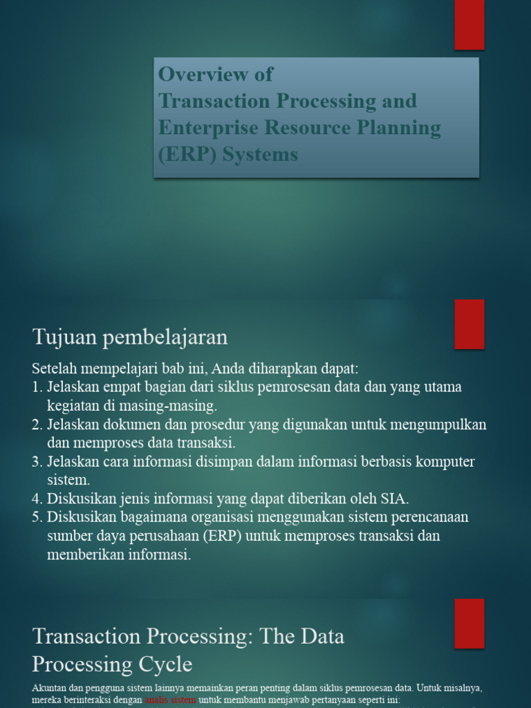 Siklus Pemrosesan Data dan ERP | PDF