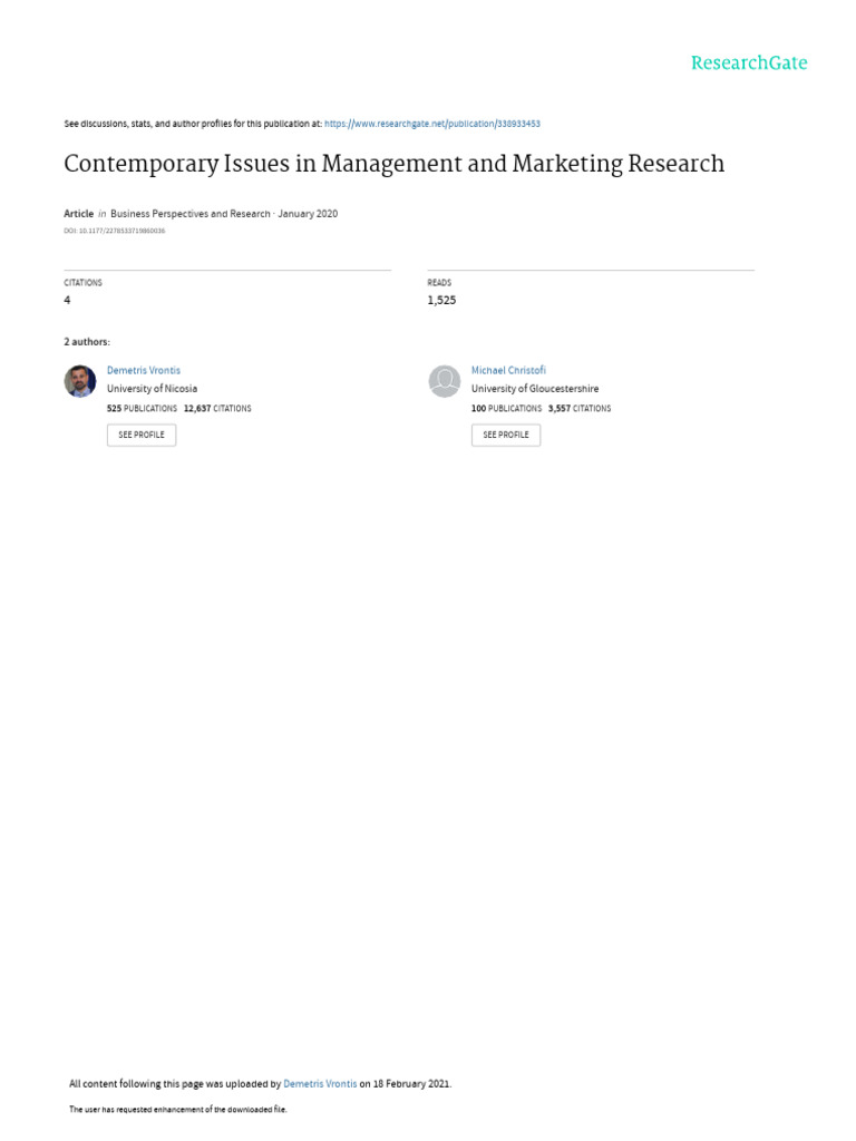 Contemporary Management & Marketing Insights | PDF | Corporate Social ...