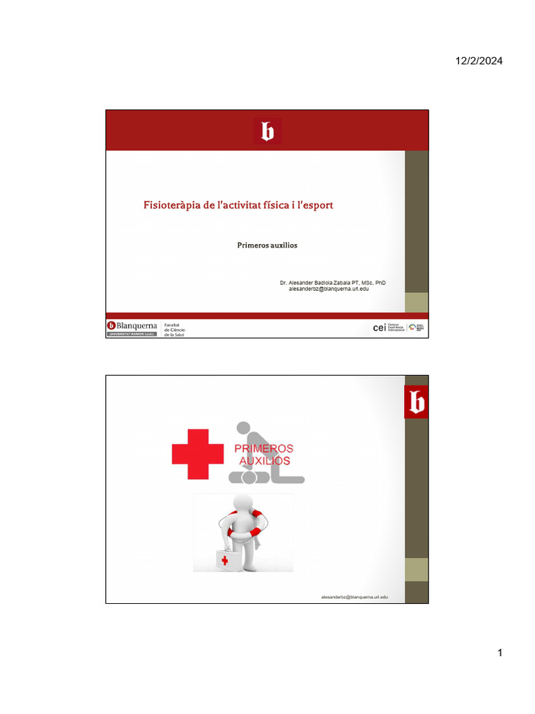 Primeros Auxilios | PDF | Reanimación cardiopulmonar | Herida