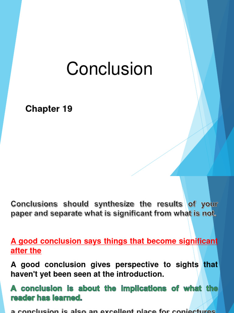 Conclusions | PDF | Career & Growth