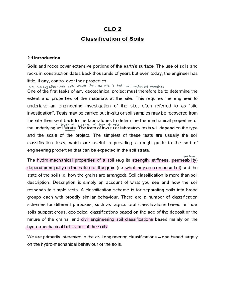 CLO2 Soil Classification Lecture Notes | PDF | Silt | Clay