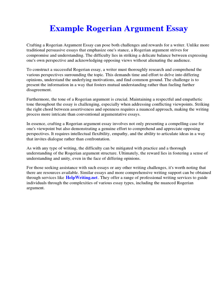 Example Rogerian Argument Essay | PDF | Marxism | Feminism