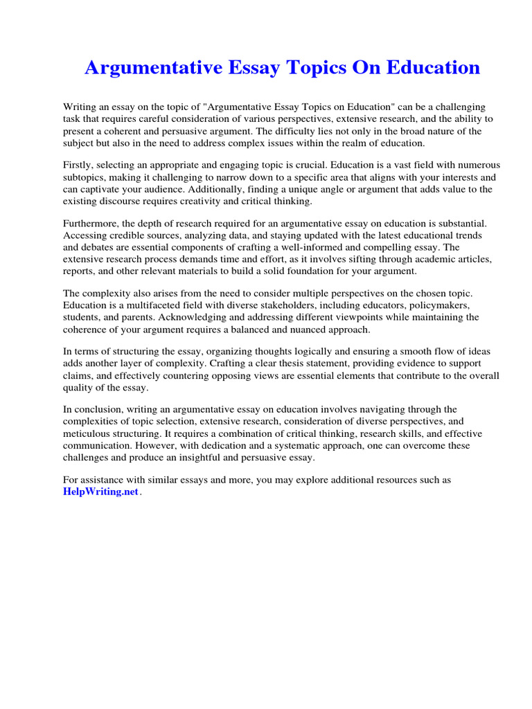 Argumentative Essay Topics On Education | PDF | Peter Paul Rubens | Piracy