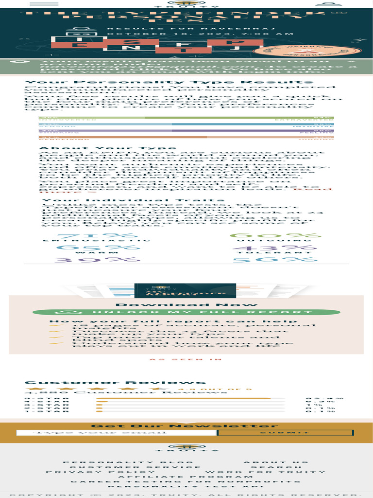 Personality Test | PDF | Personality Type | Extraversion And Introversion