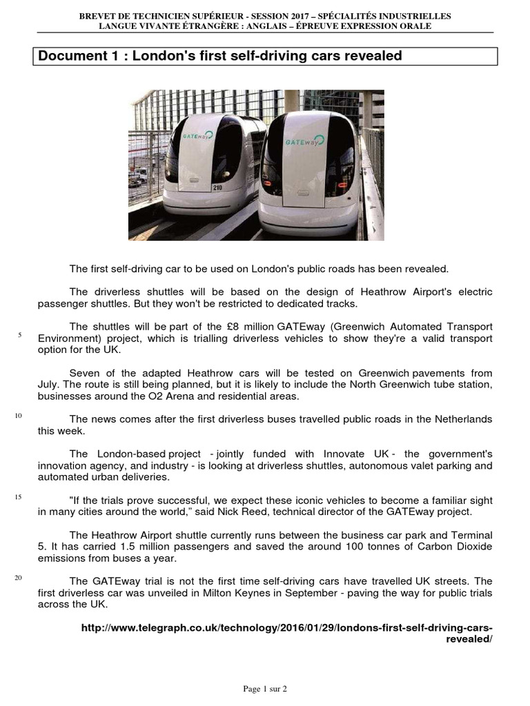 7 London's First Self-Driving Car | PDF | Public Transport | Vehicles
