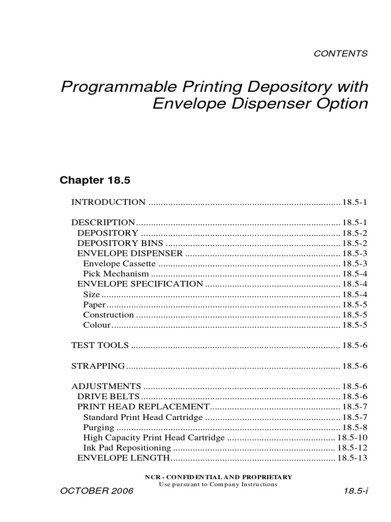 Programmable Printing Depository With Envelope Dispenser Option | PDF | Automated Teller Machine ...