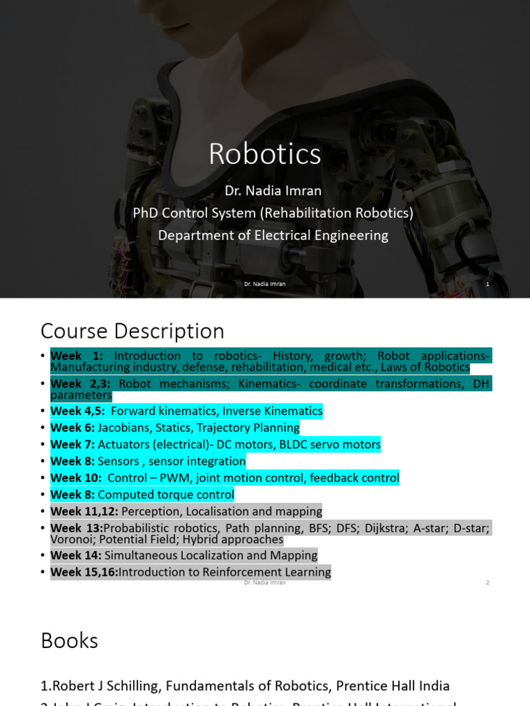 Lecture 1 | PDF | Robotics | Robot