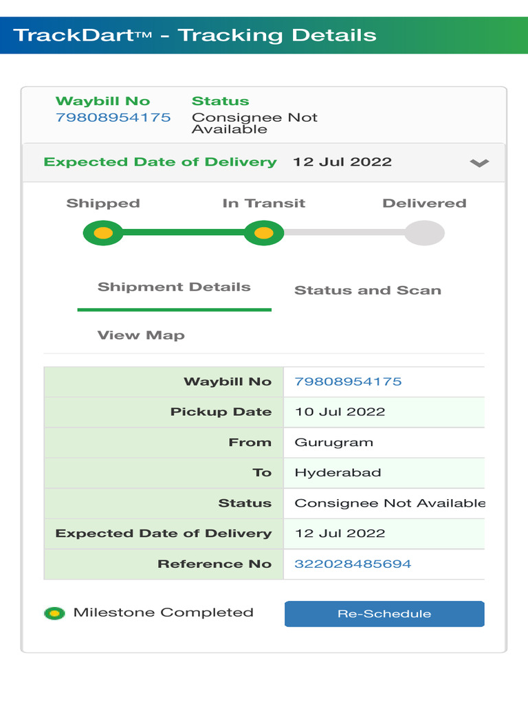 TrackDart Shipment Status Update | PDF