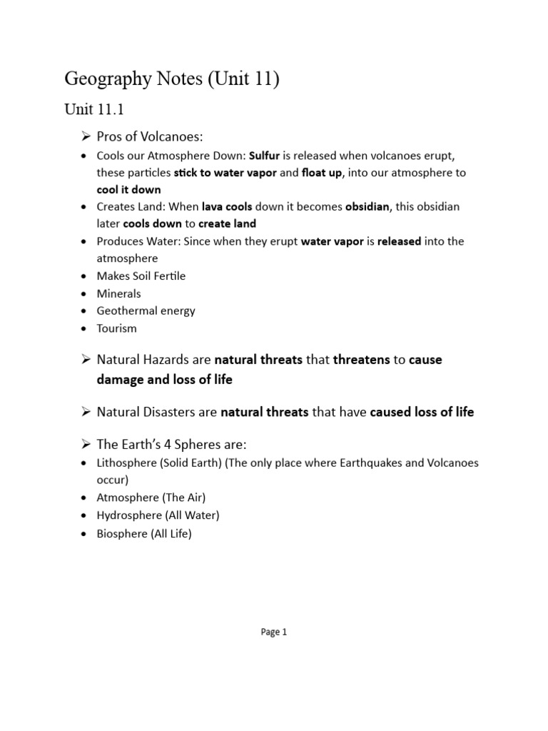Geograpghy Notes Unit 11 | PDF | Plate Tectonics | Earthquakes