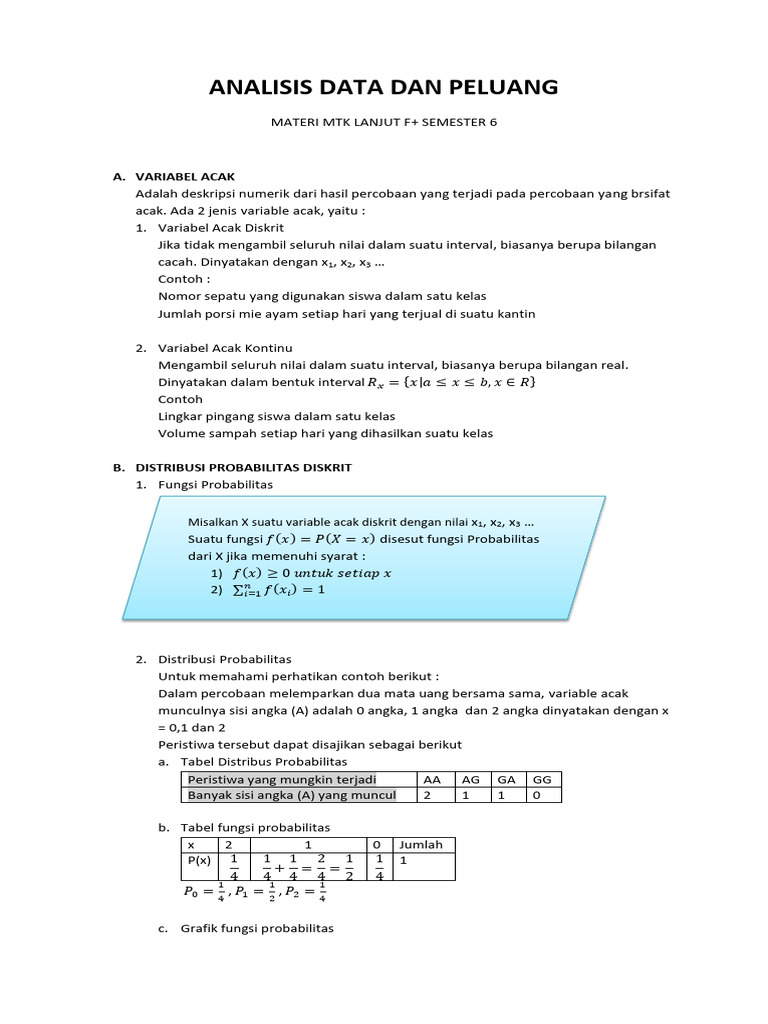 Analisis Data dan Peluang Kelas 12 | PDF