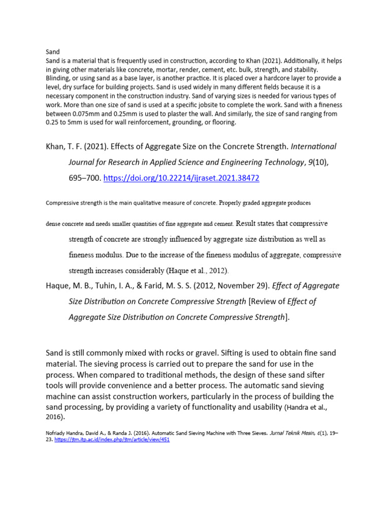 Sand RRL | PDF | Concrete | Strength Of Materials